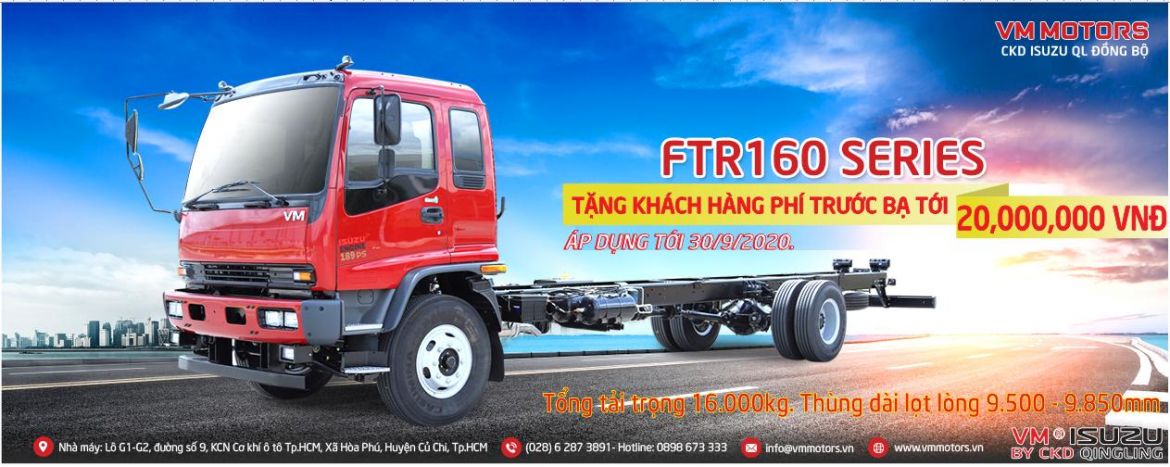 Xe tải VM MOTORS với 100% linh kiện đồng bộ từ Isuzu QL